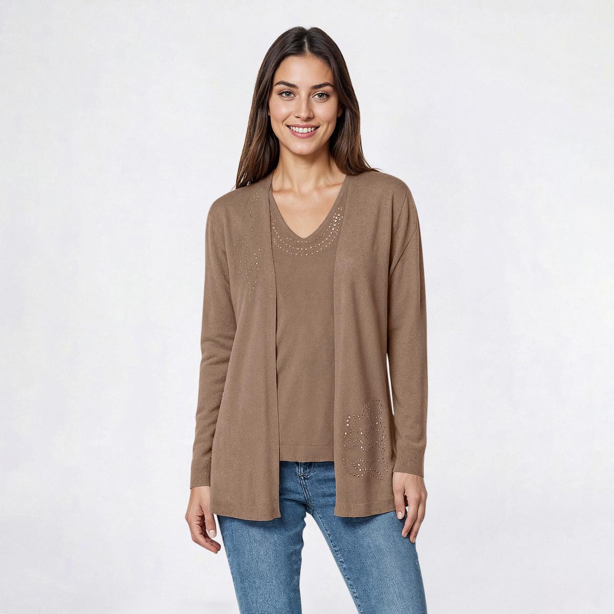 Click here for Womens Kasper Long Sleeve Rhinestone Embellishment... prices